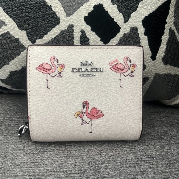 Coach | Bags | Nwt Coach Ck435 Snap Wallet With Flamingo Print In ...